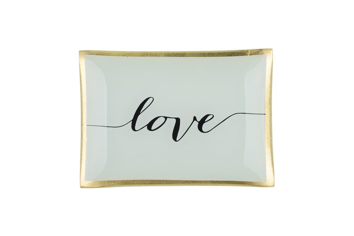 Love Plates, glassplate M, Love, white | 78316